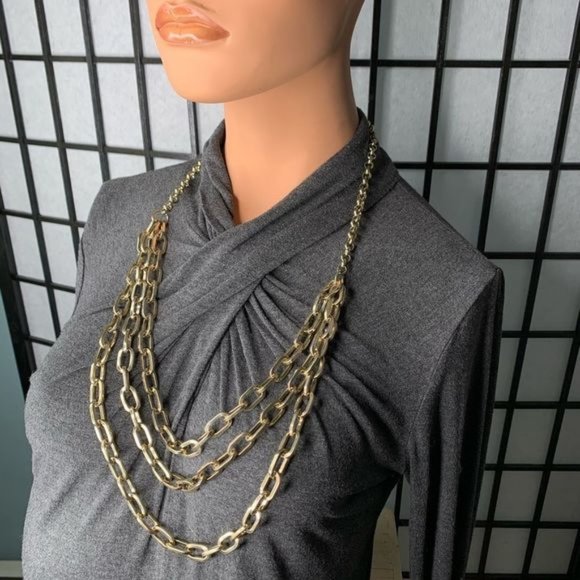 Vintage | Jewelry | Vintage Long Triple Chain Link | Poshmark